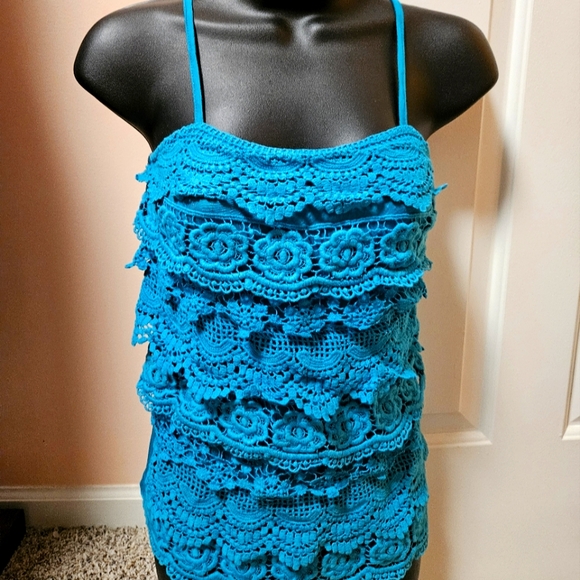 VENUS | Tops | Venus Elegant Blue Lace Camisole | Poshmark